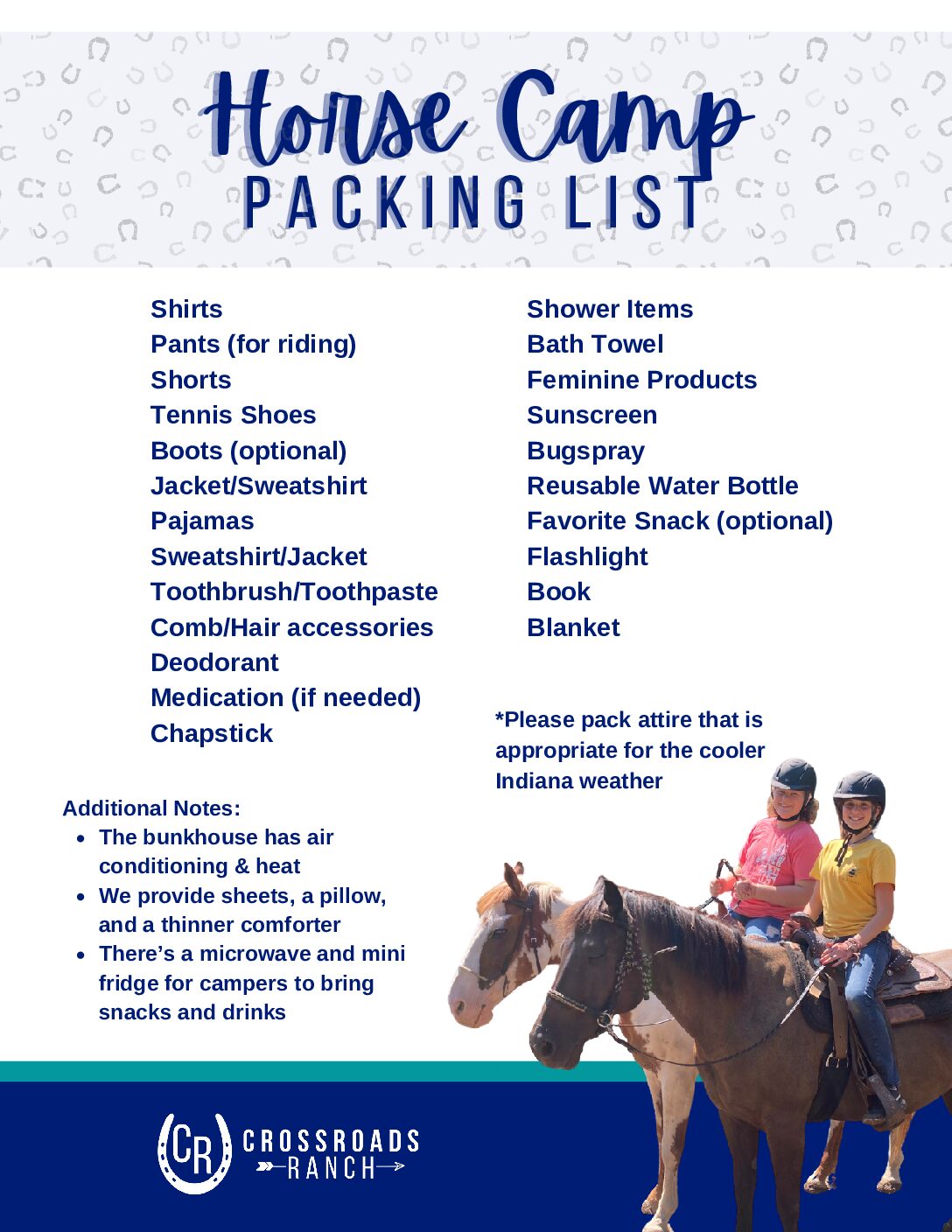 Horse Camp Packing List - Crossroads Ranch
